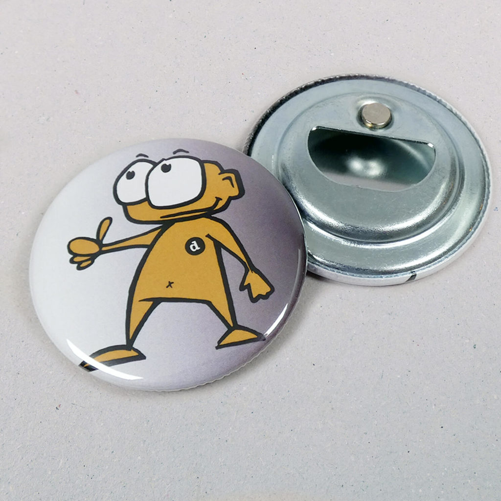 Soft-Touch Buttons in 56mm mit Nadel - Schöne matte Buttons!