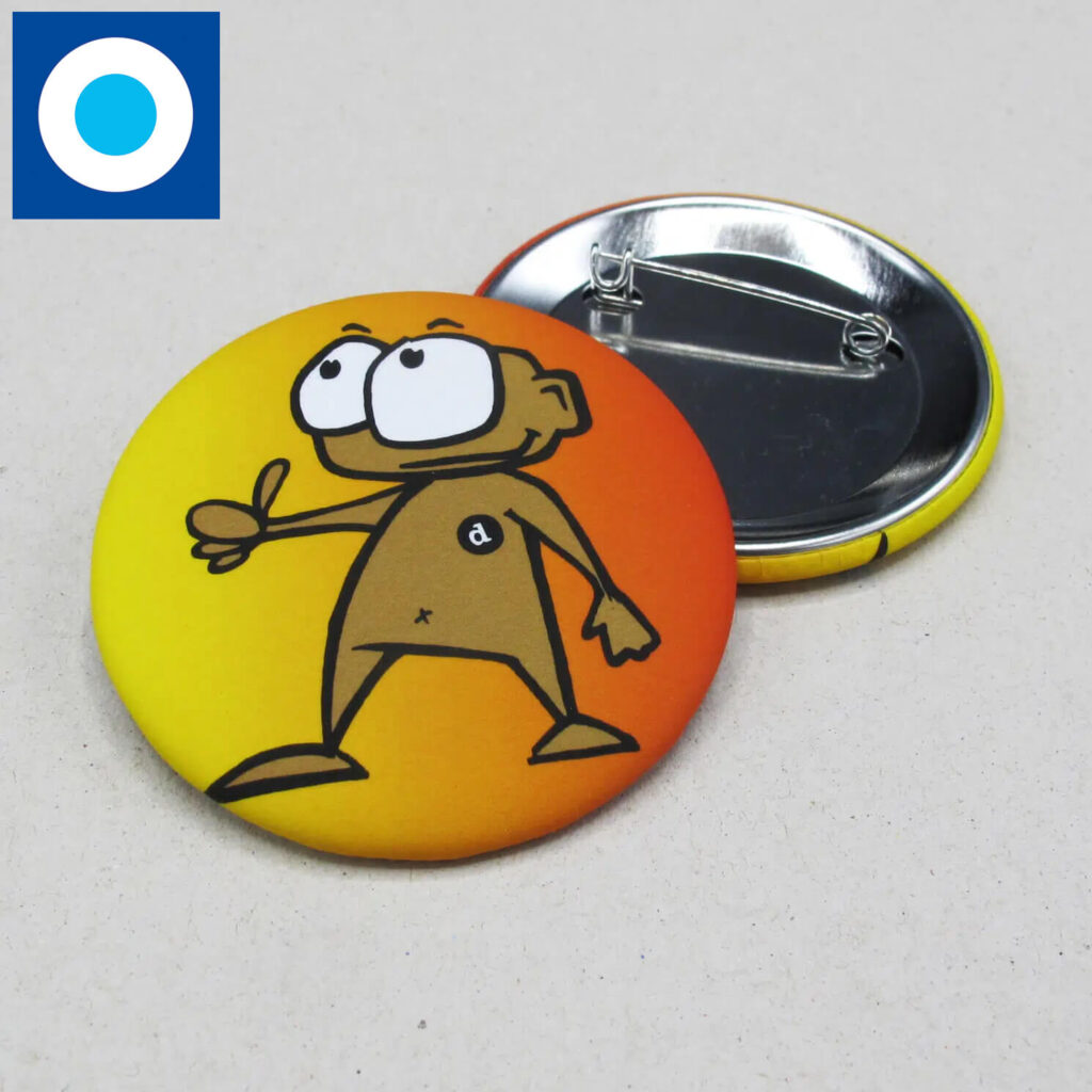 Soft-Touch Buttons in 56mm mit Nadel - Schöne matte Buttons!