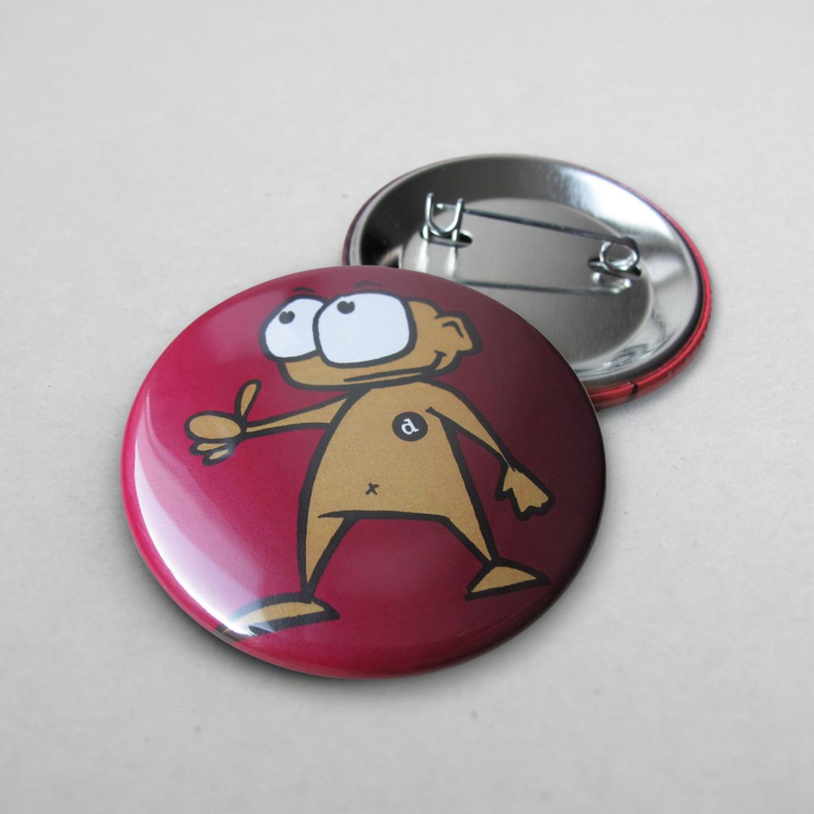 44mm Buttons mit Soft-Touch Folie in Matt. Krasser Druck!